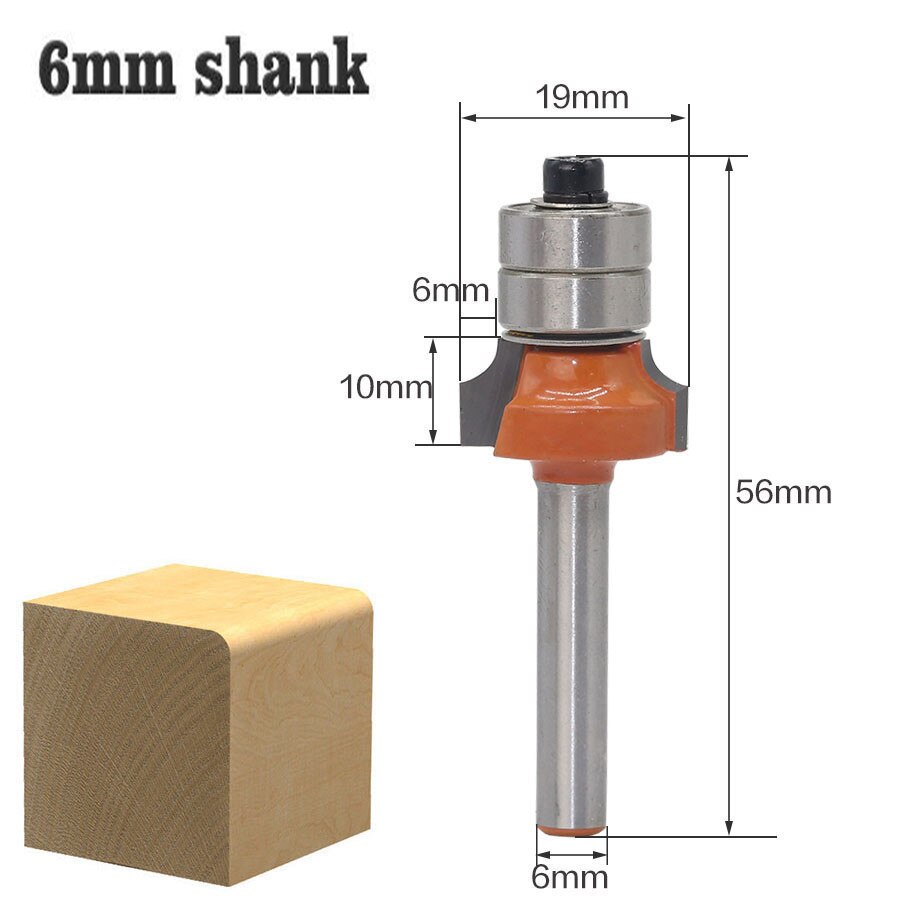1pc 6mm Shank Roundover Wood Router Bit With 2 Bea... – Grandado