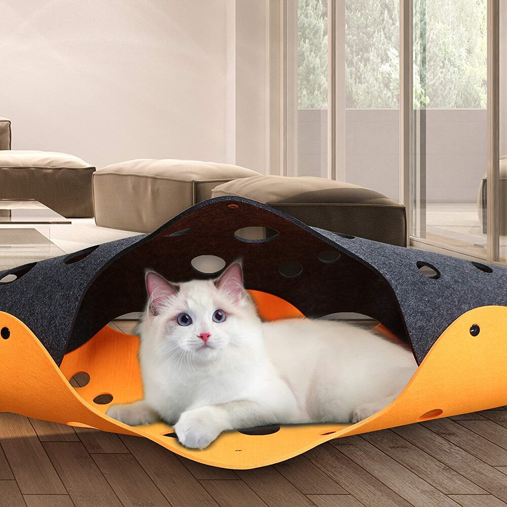 Opvouwbare Cat Tunnel Pet Soft Comfy Vilt Mat Kitt... – Grandado