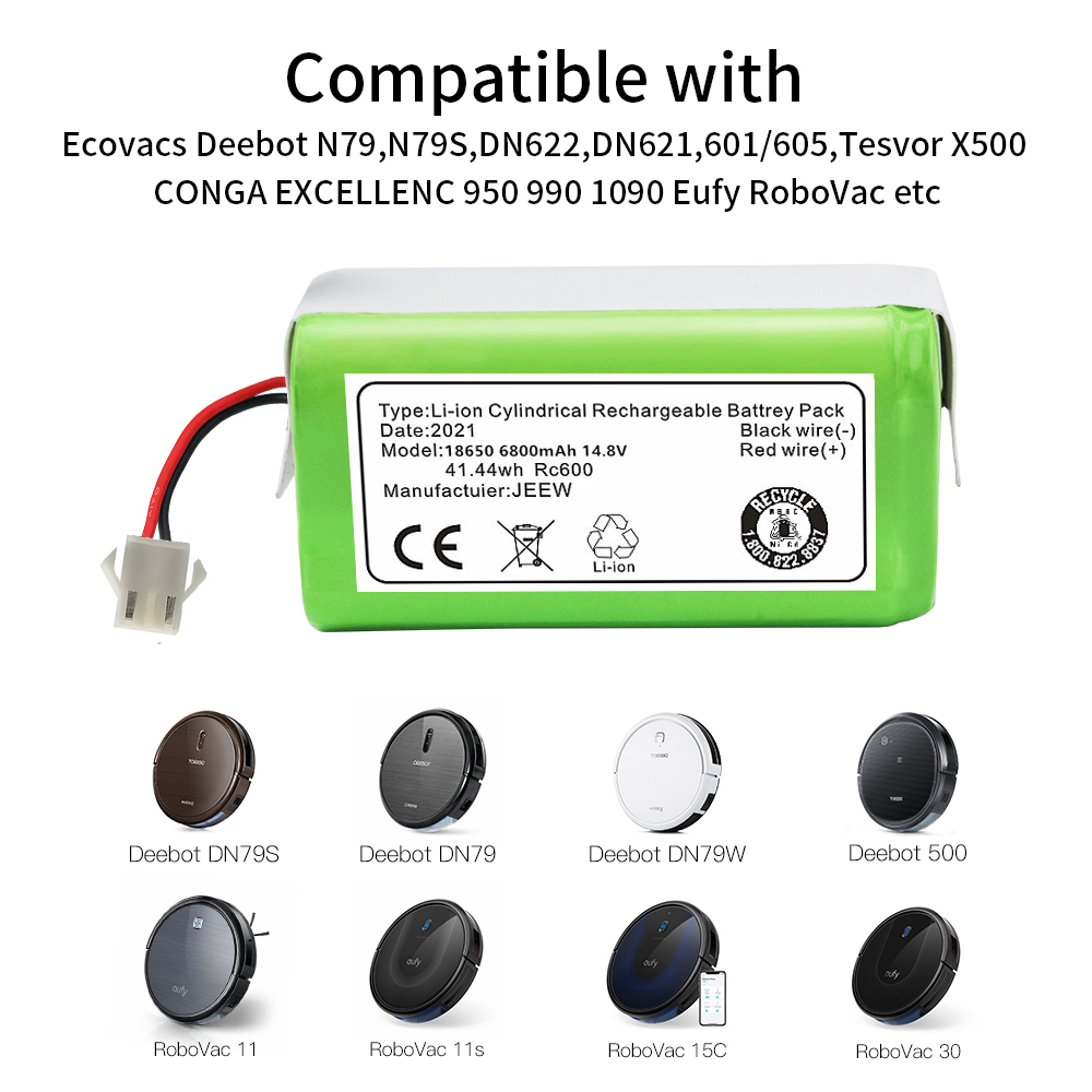 100% Li-ion battery 14.4V12800mAh for Conga Excell... – Grandado