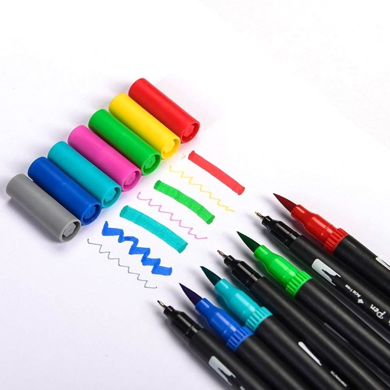 12 Colors Dual Tip Brush Pen Watercolor Drawing Pa... – Grandado