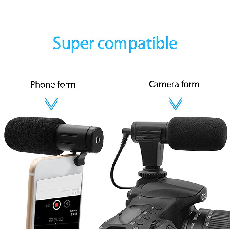 Camera Microphone 3.5mm Stereo VLOG Photography In... – Grandado