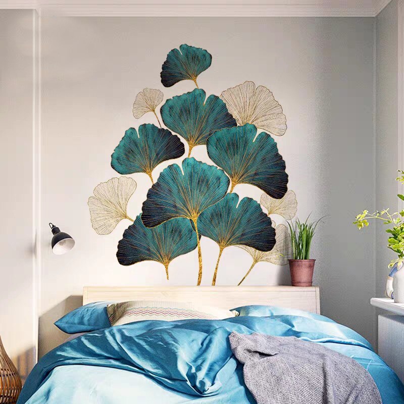 Green Ginkgo Leaf Wall Stickers for Bedroom Warm W... – Vicedeal
