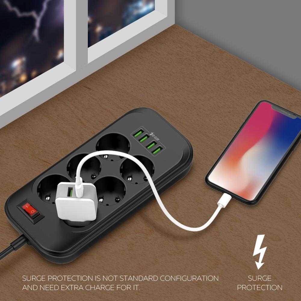 EU Smart Power Strip Socket 4 USB 6 AC Outlets,2M ... – Vicedeal