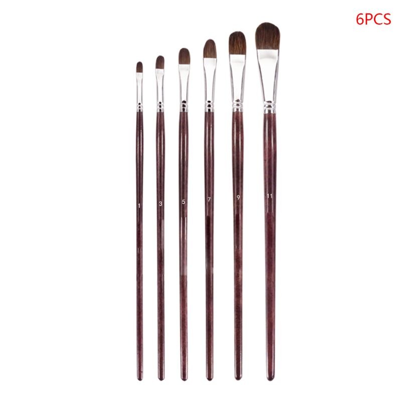 Paars Gedrukt Ronde Hoofd Pen Kwast Sets Wolf Haar... – Grandado