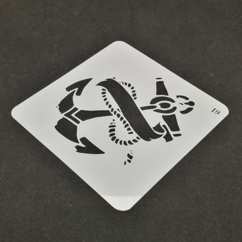 13*13 Ship's anchor pvc Layering Stencils for Diy ... – Vicedeal