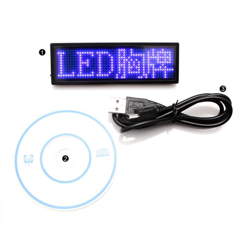 LED Mini Digital Name Message Tag Badge Sign Busin... – Grandado