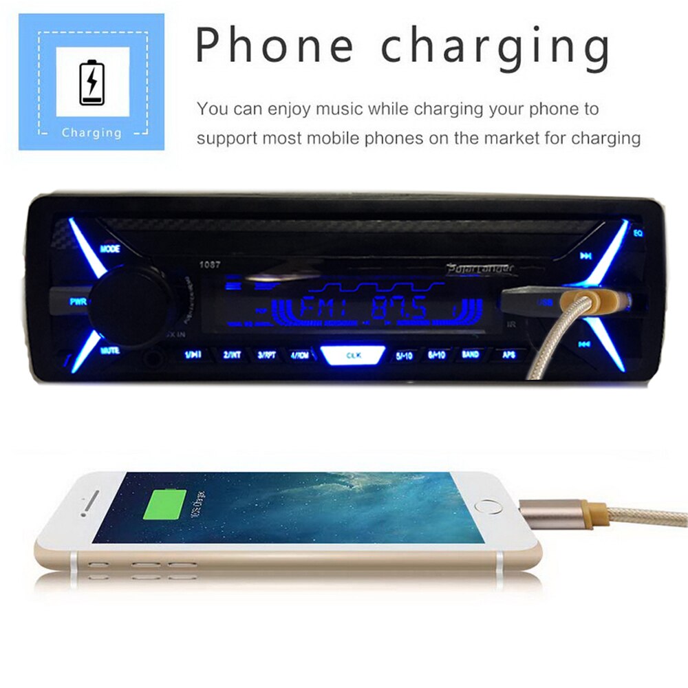 1 Din Detachable RDS Car Radio Millions Colors Car... – Grandado