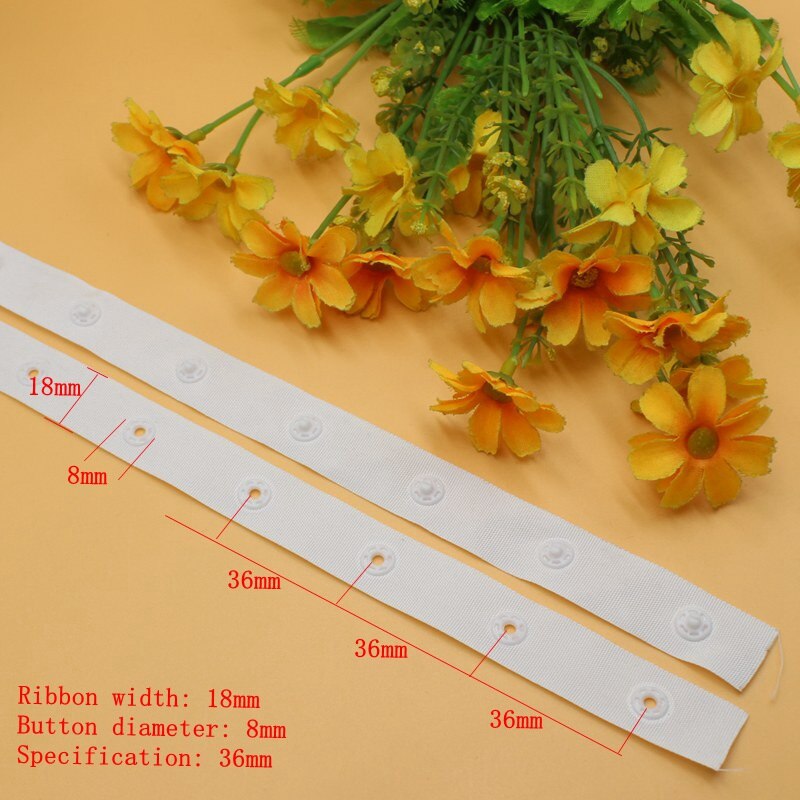 2 yard/lot plastic snap knoppen tapes witte kleur ... – Grandado