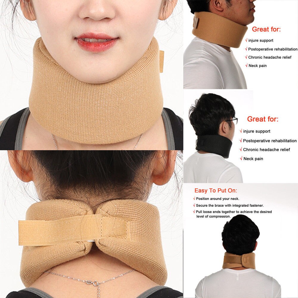 Neck Bracing Black SPONGE Soft Foam Cervical Colla... – Grandado