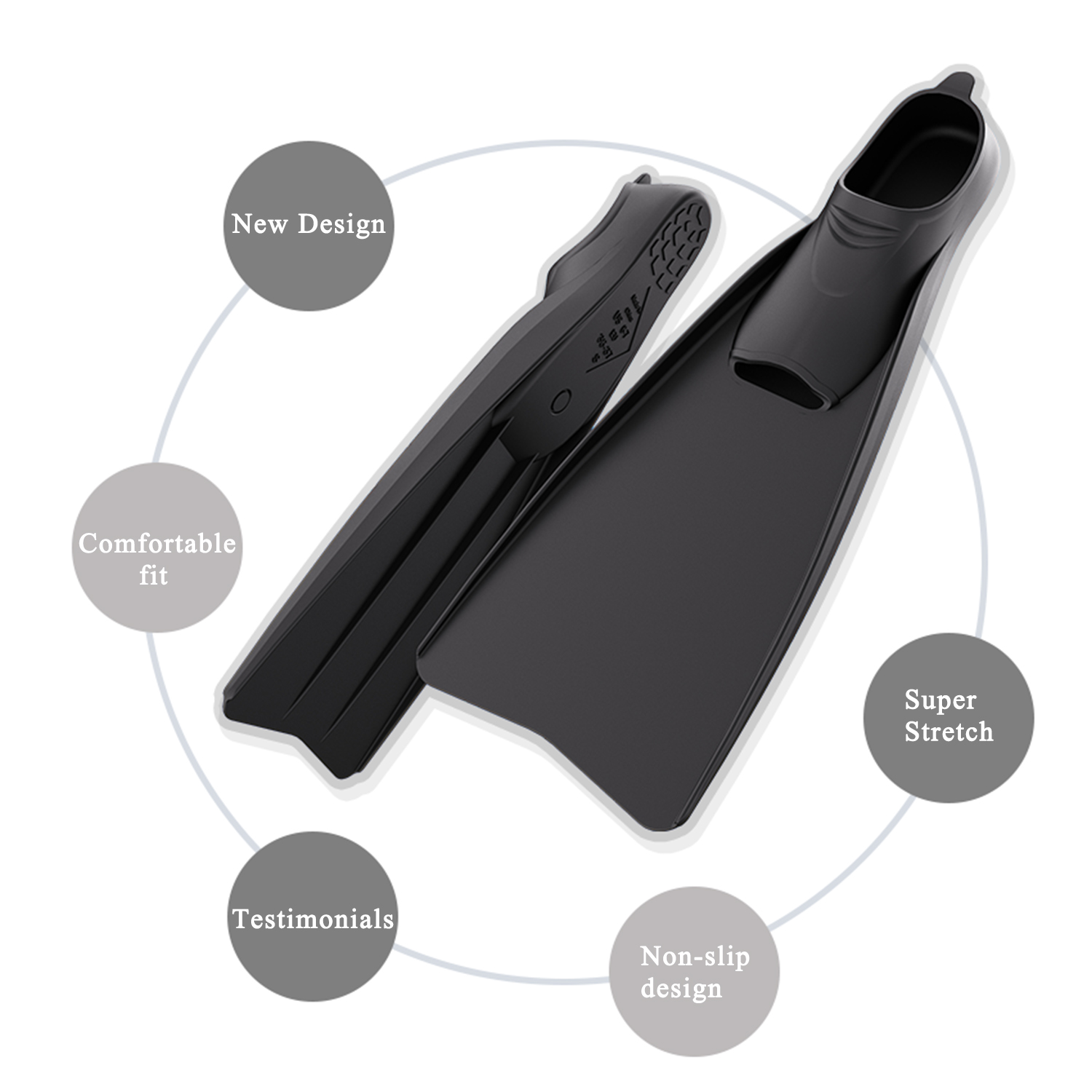 Adult swimmer's flippers for increased swimming sp... – Grandado