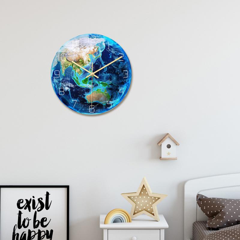 Luminous Earth Wall Clock Planet Clock Acrylic Mat... – Vicedeal