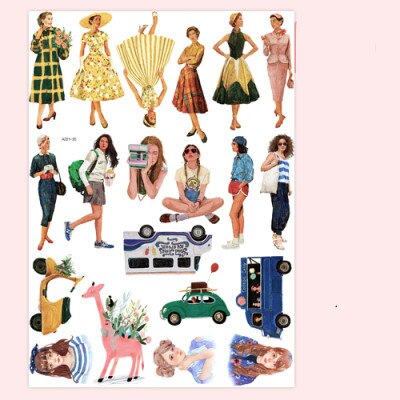 20PCS Retro lady Paper Stickers Crafts And Scrapbo... – Grandado