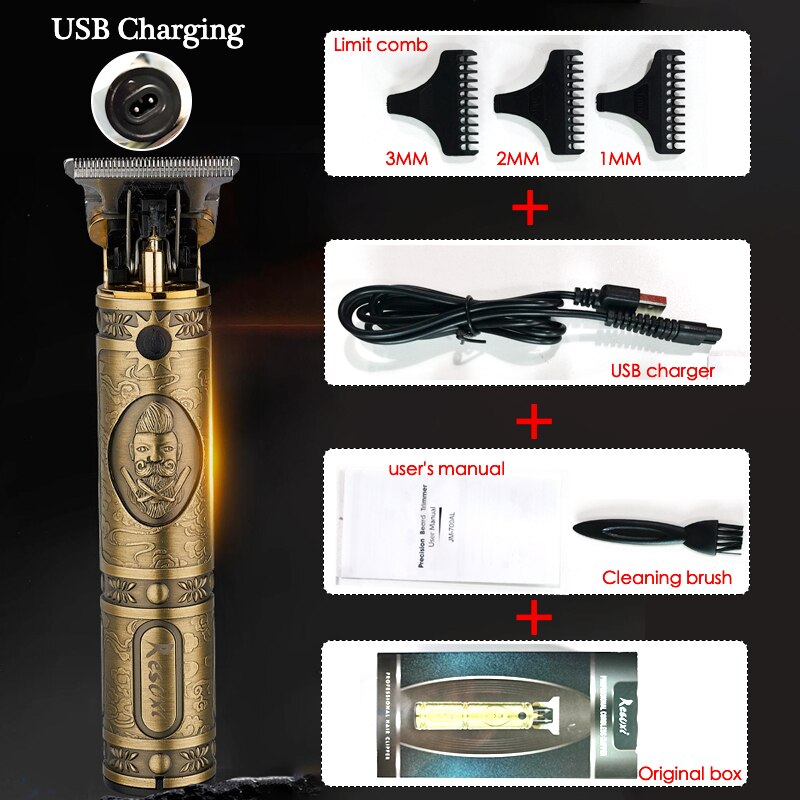 USB Rechargeable T9 Trimmer Barber Hair Clipper Wa... – Grandado