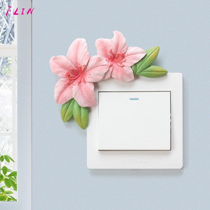 3D Flowers Resin Switch Sticker Wall Sticker Acces... – Vicedeal