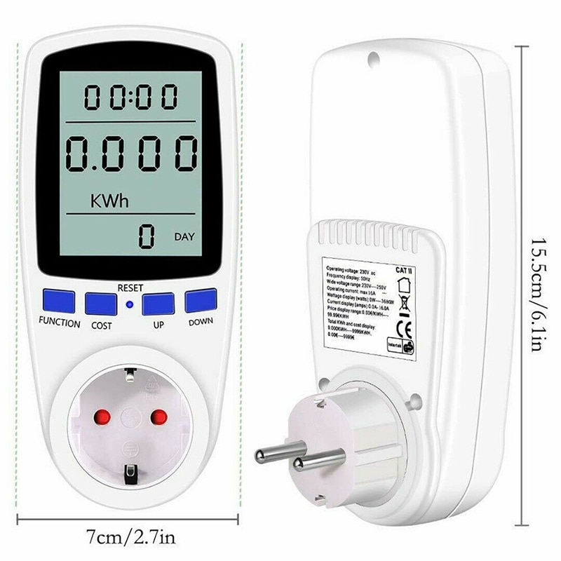 AC 230-250V Power Meter Digital Display Wattmeter ... – Grandado