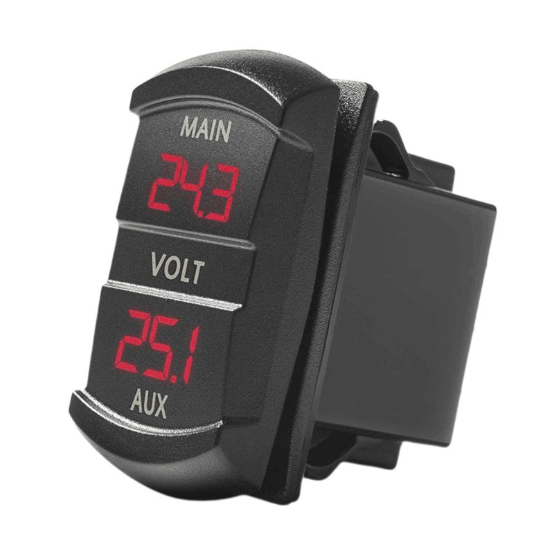 Dual Voltmeter Voltage Battery Monitor LED Display... – Grandado