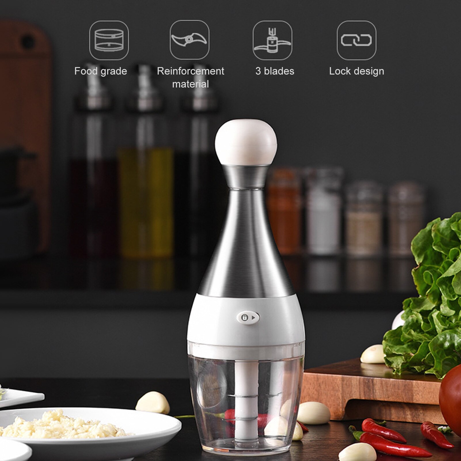 Manual Food Chopper Manual Garlic Onion Chopper Po... – Vicedeal