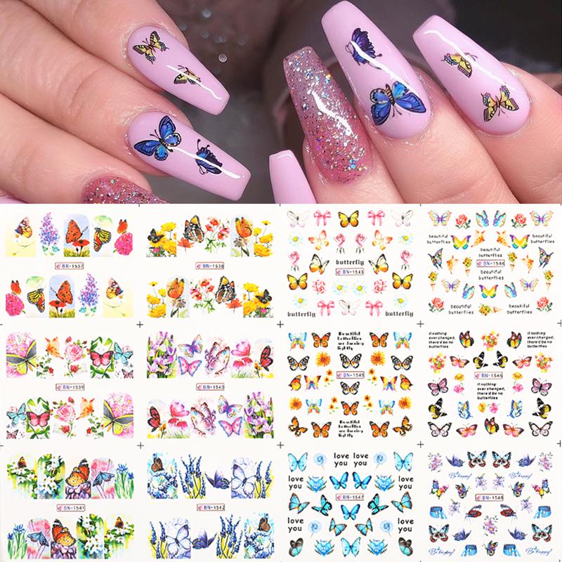 19Styles Simple Green Leaves Flowers Water Decals ... – Vicedeal