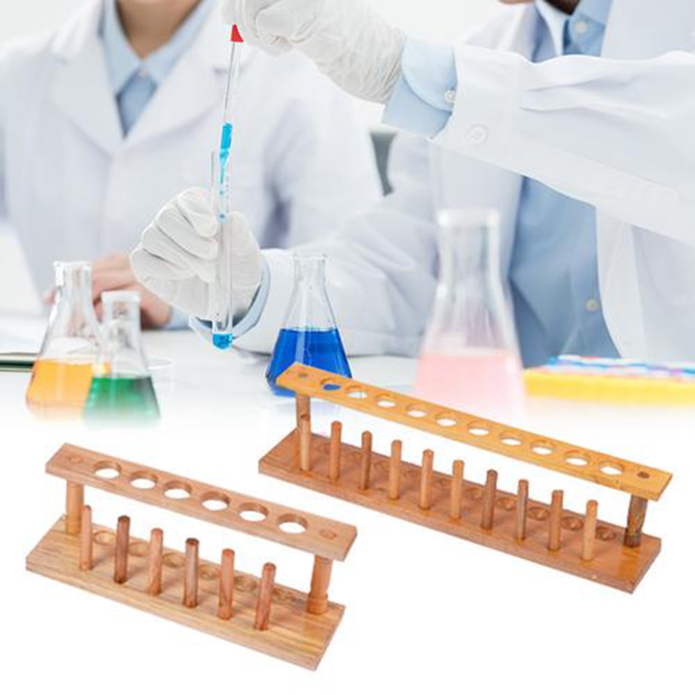 6 Holes Wooden Lab Test Tube Storage Holder Bracke... – Grandado