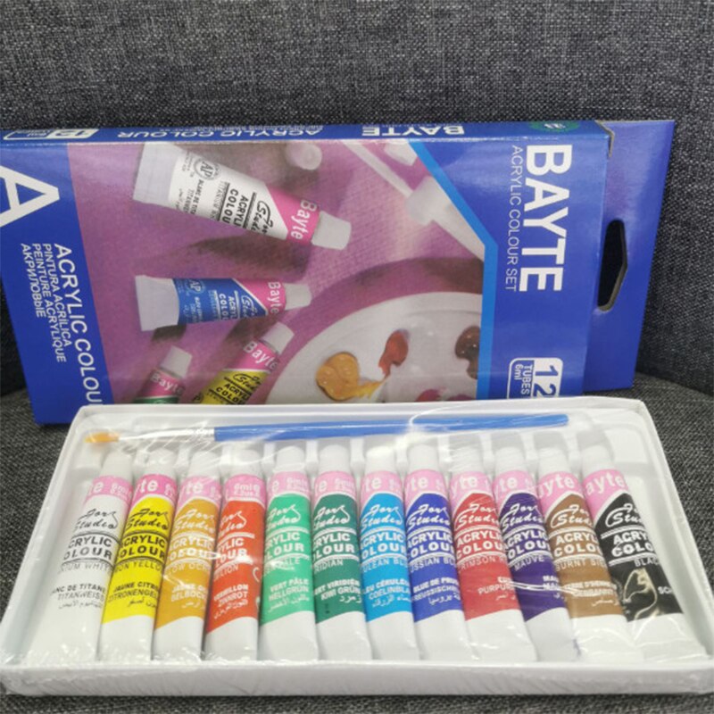 12 Kleuren Professionele Acryl Verf Set Hand Gesch... – Vicedeal