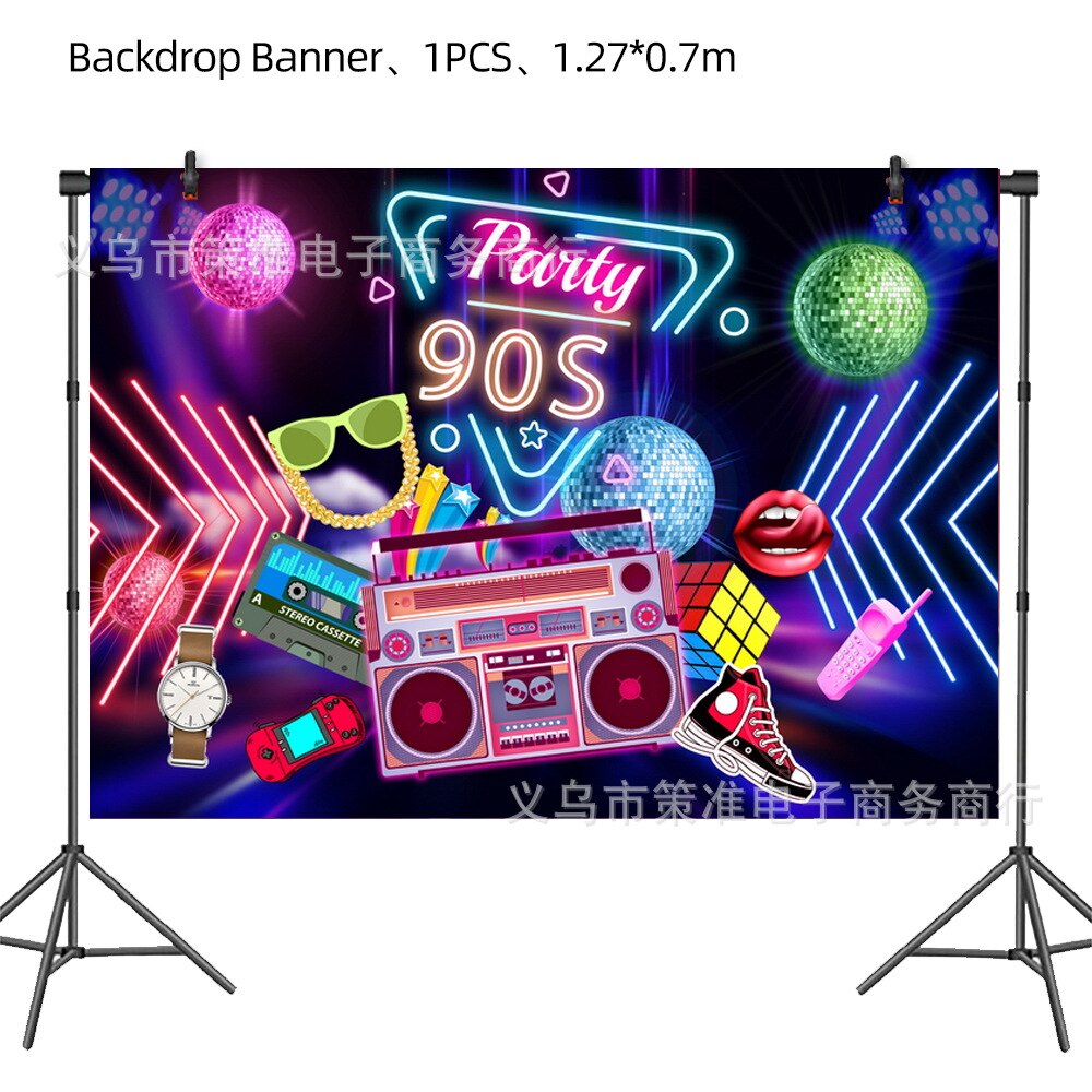 90‘s 127cm*70cm Backdrop Banner For 90's Theme... – Grandado