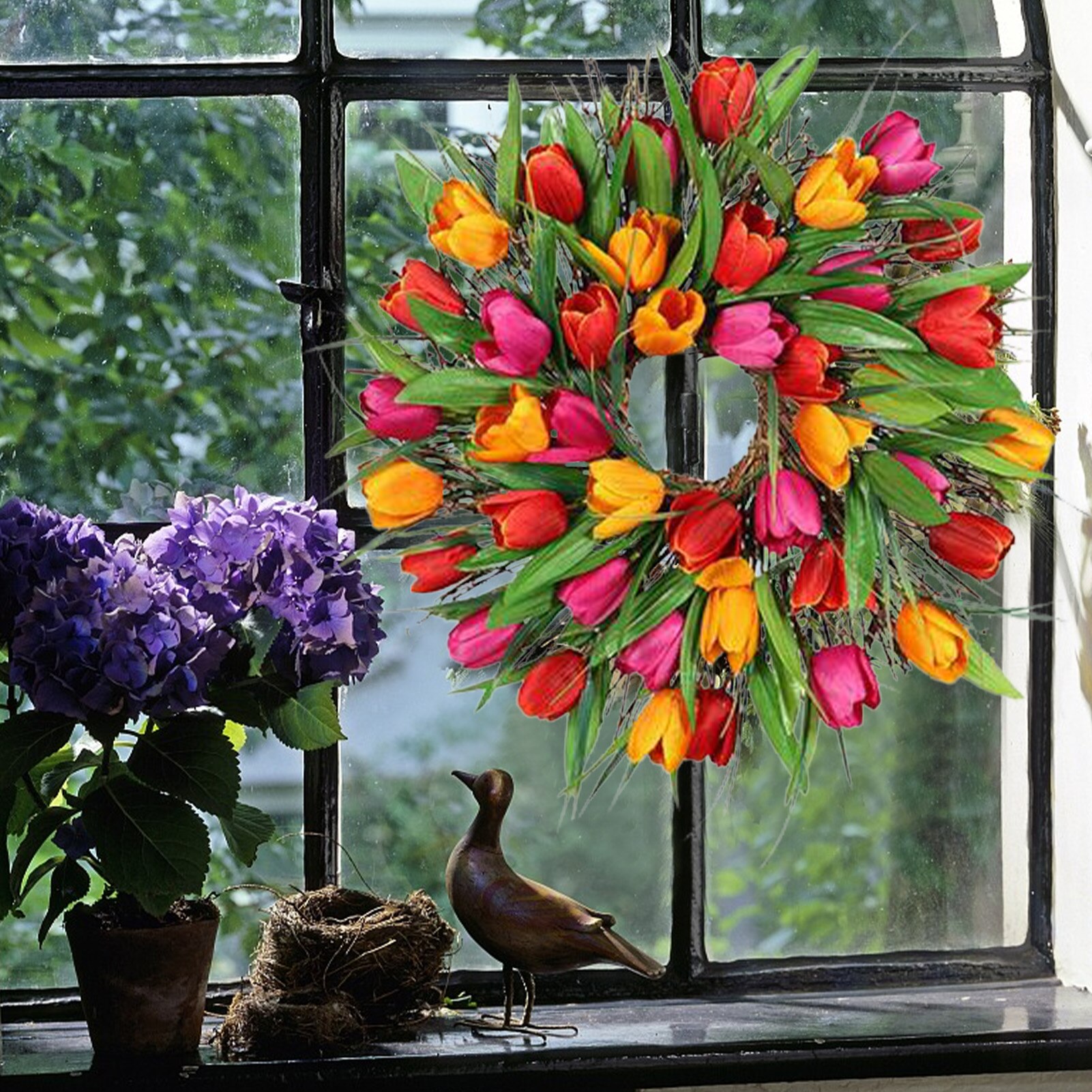 Tulip Wreath 12 Inch Wreath For Front Door Spring ... – Grandado