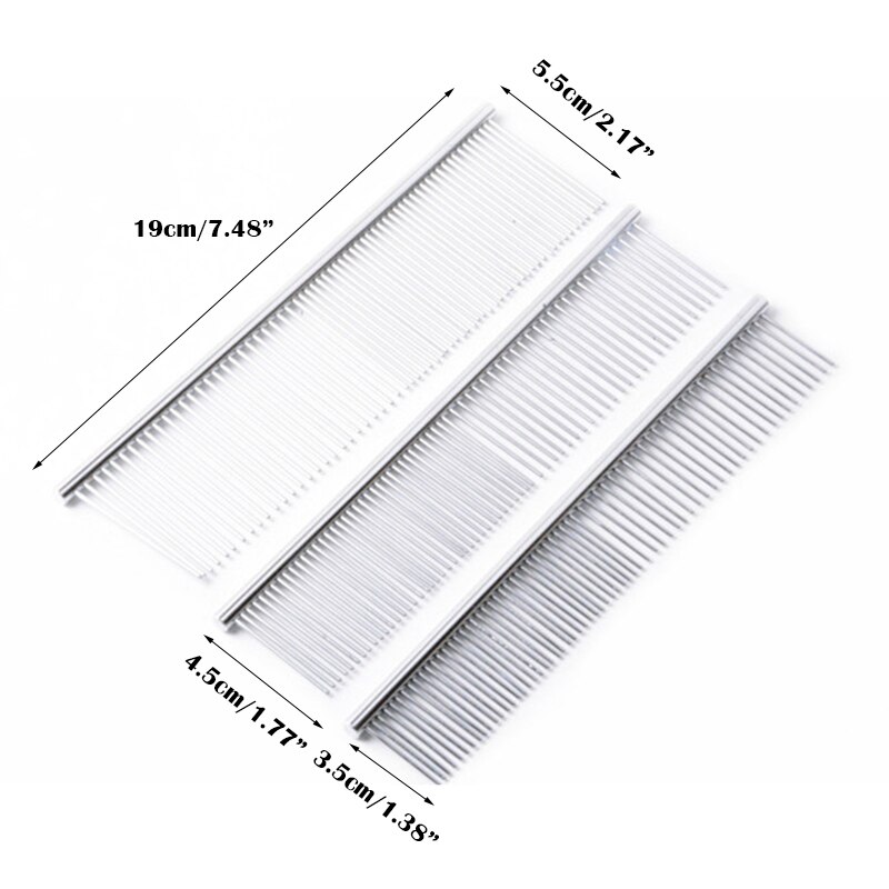 3 Sizes Stainless Steel Pet Hair Comb Brush Double... – Vicedeal