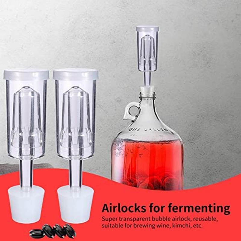 6 Fermentation Air Locks with 6 Stopper Wine Air L... – Vicedeal