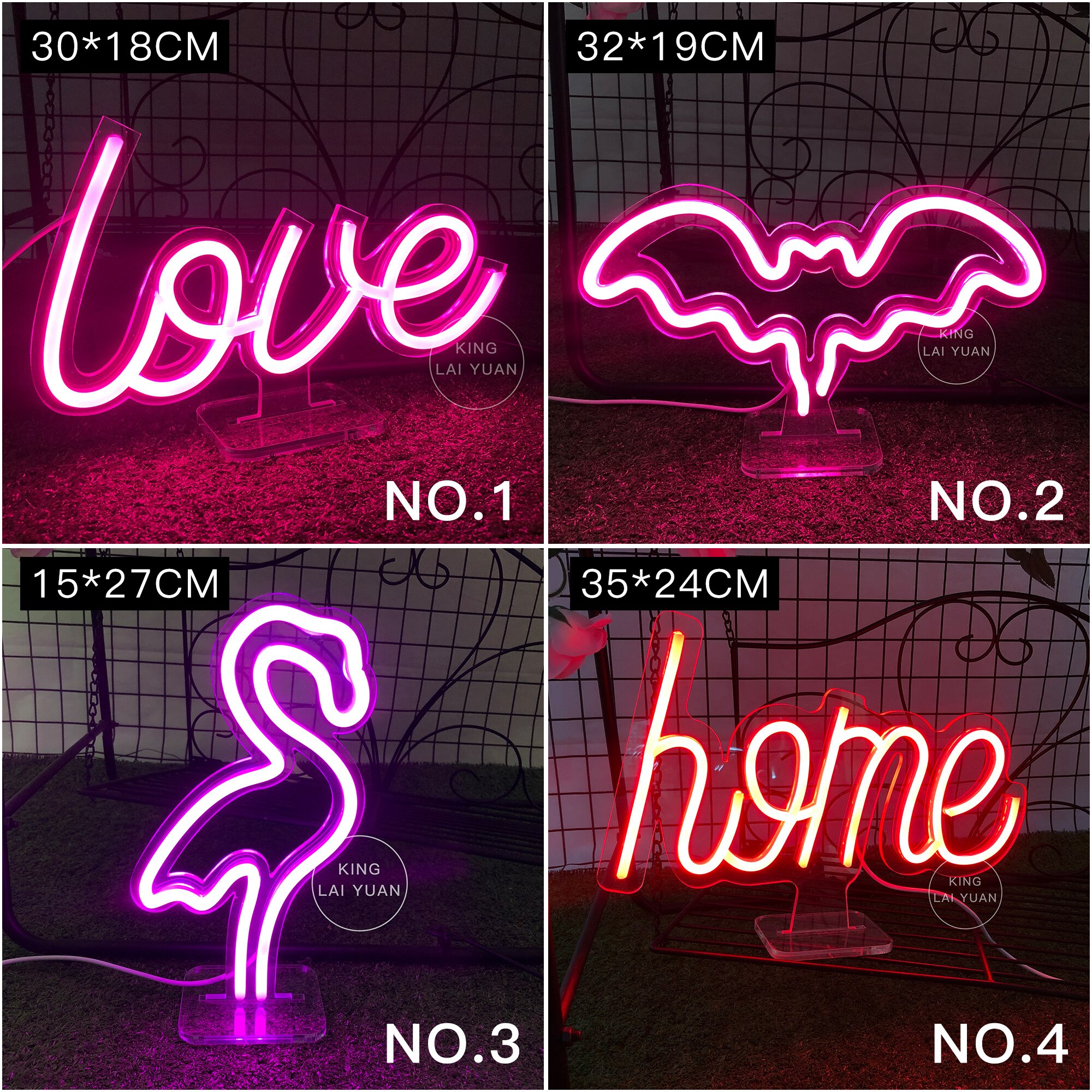 Flamingo neon signboard pink neon light USB-operat... – Grandado