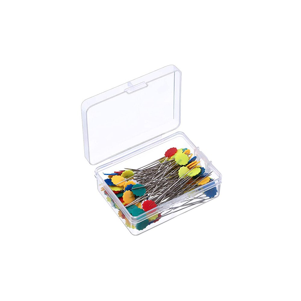 100Pcs Flat Head Straight Pins Colorful Flower Hea... – Grandado