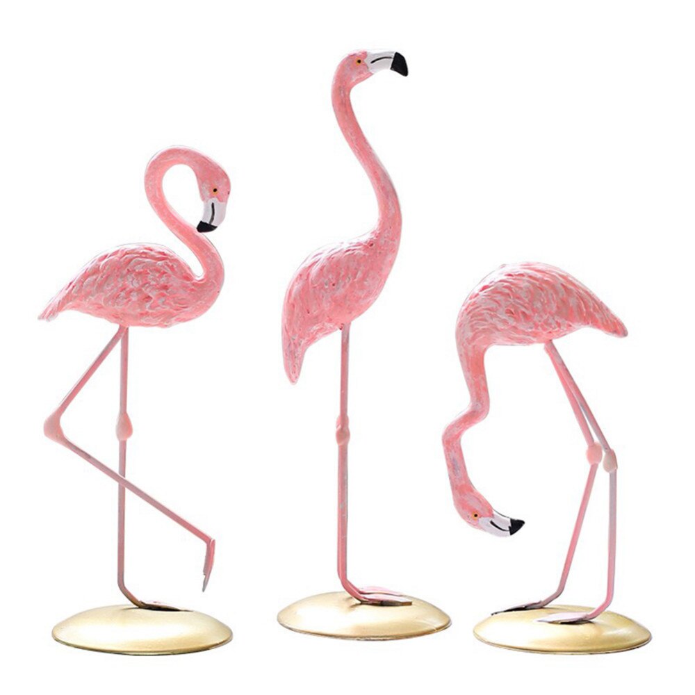 3 Style Pink Flamingo Cute Animal Shaped Resin Orn... – Grandado