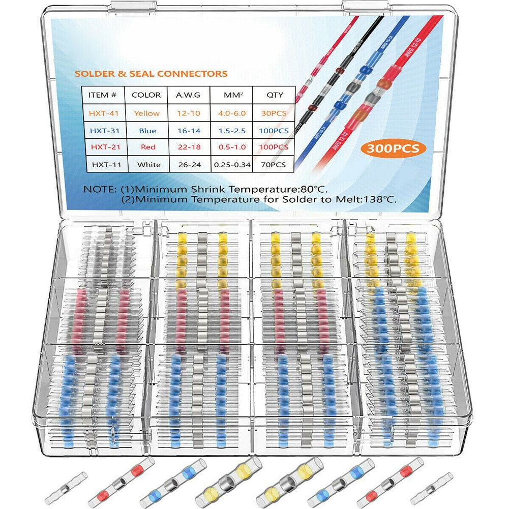 300P Waterproof Heat Shrink Butt Terminals Solder ... – Grandado