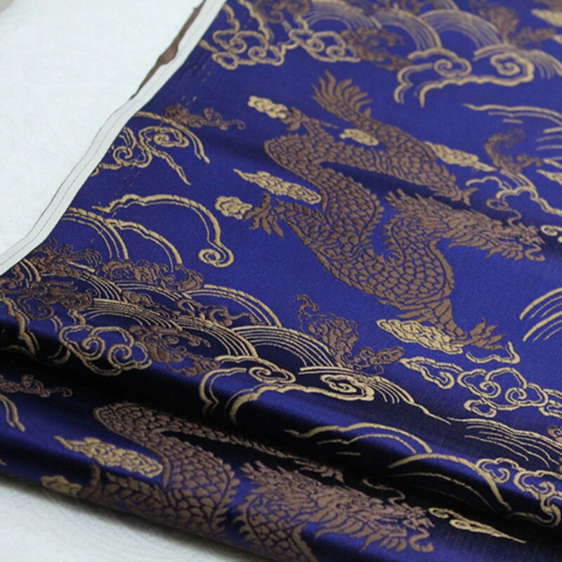 CF560 Blue Dragon Brocade Jacquard Fabric For Trad... – Vicedeal