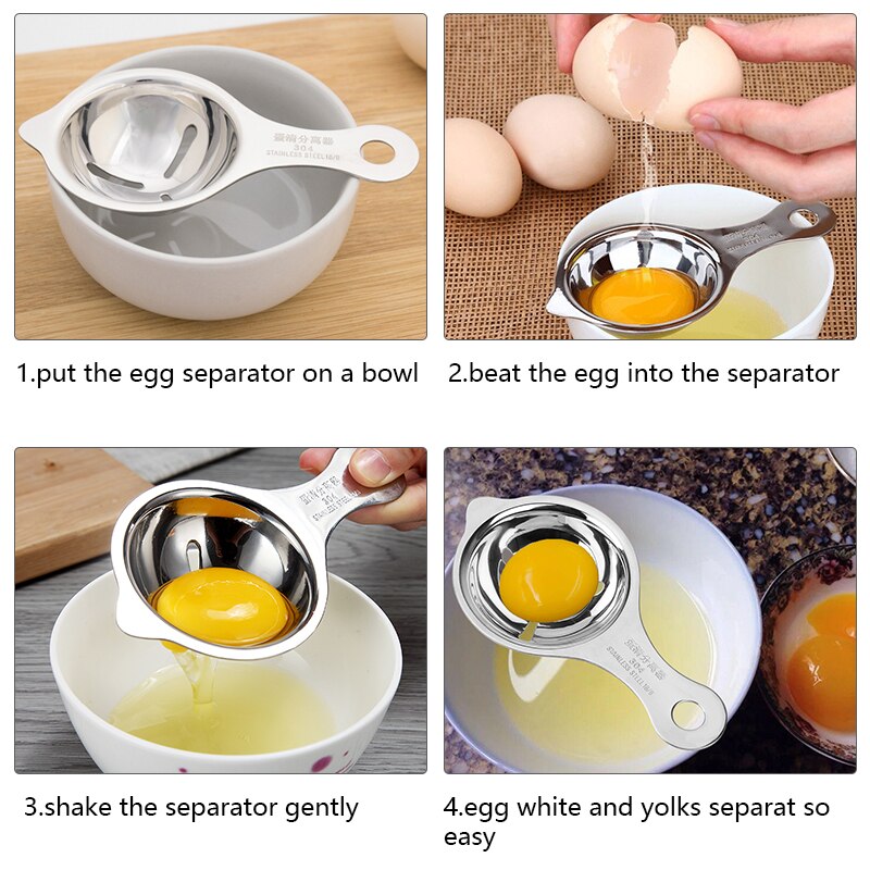 KONCO Stainless Steel Egg Separator Egg Yolk White... – Grandado