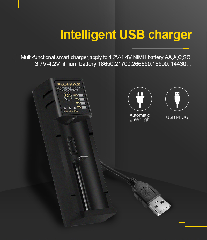 PHOMAX 1 fente 3.7 V-4.2 V LED intelligent réglabl... – Grandado