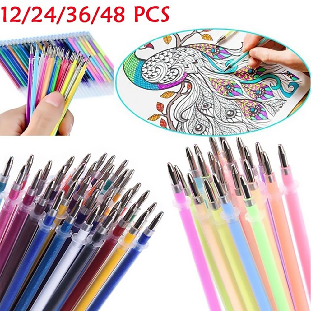 48/36/24/12 PCS Colorful Gel Pen Refills Pen Repla... – Vicedeal