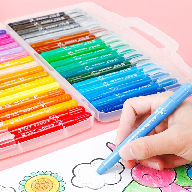 12Pcs Water-soluble Color Pen School Supplies Cray... – Grandado