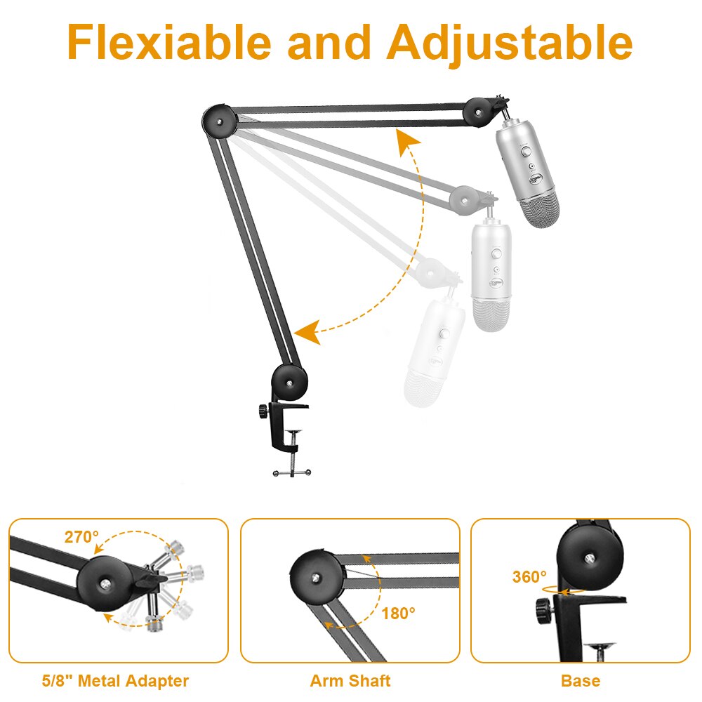 YOUXIU Microphone Arm Stand, Adjustable Heavy Duty... – Grandado