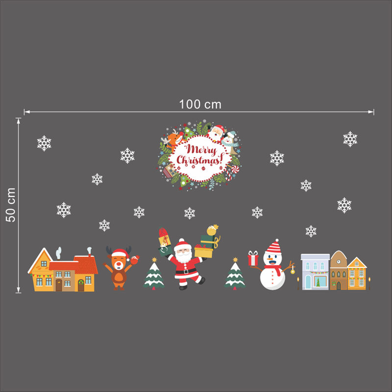 merry christmas tree santa claus wall stickers for... – Vicedeal
