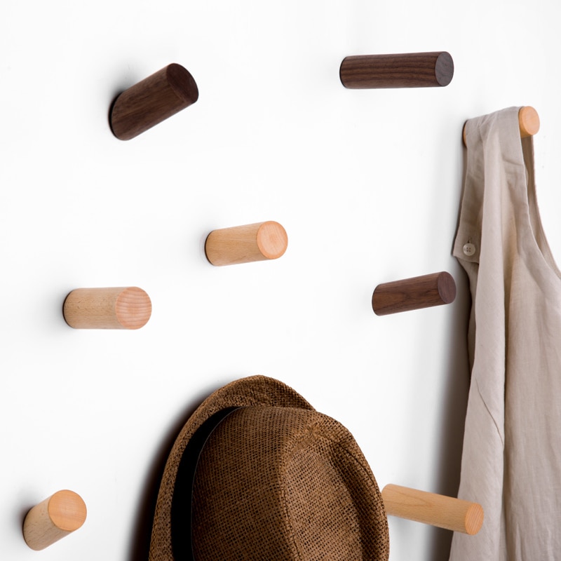 Solid Wood Hanger Wall-mounted Holder Sundries Sto... – Grandado