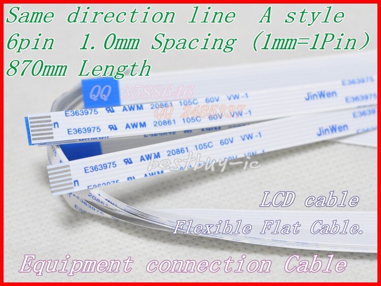 1.0mm Spacing + 870mm Length +6Pin A / same direct... – Grandado