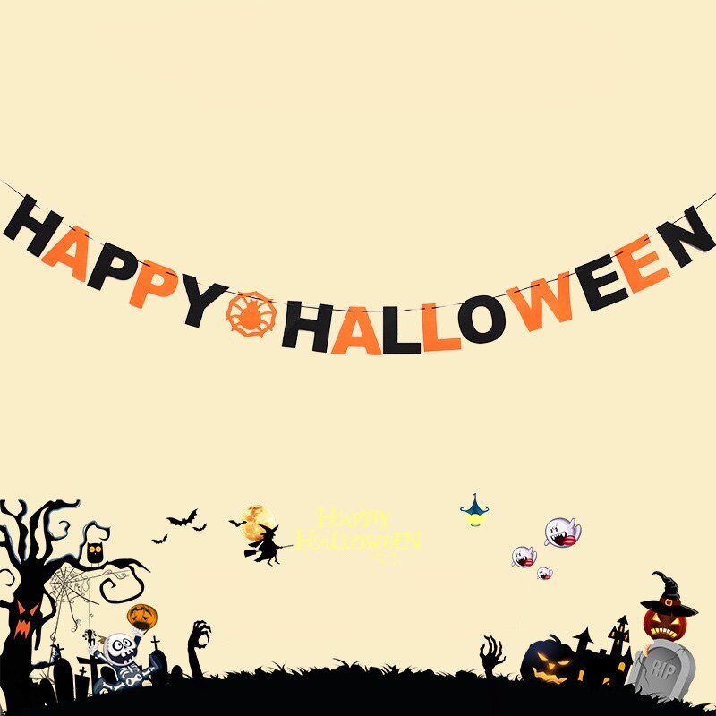 ZL Halloween Letter Flag Banners DIY Interesting P... – Grandado