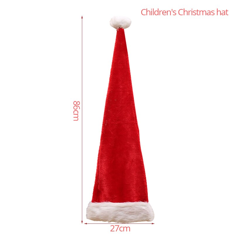 2 Size Red Long Christmas Hat for Adult Children P... – Grandado