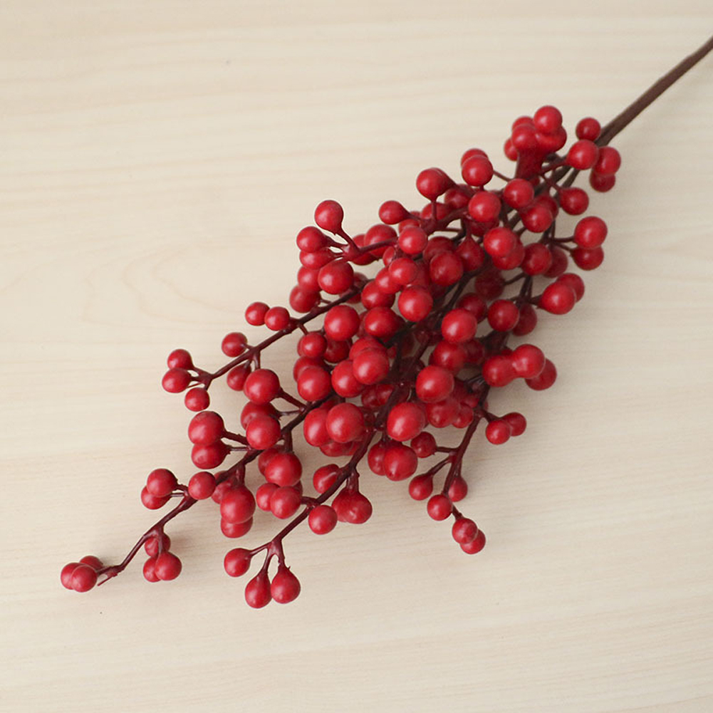 1pcs 5 Branch Christmas Berry Stems Artificial Flo... – Vicedeal