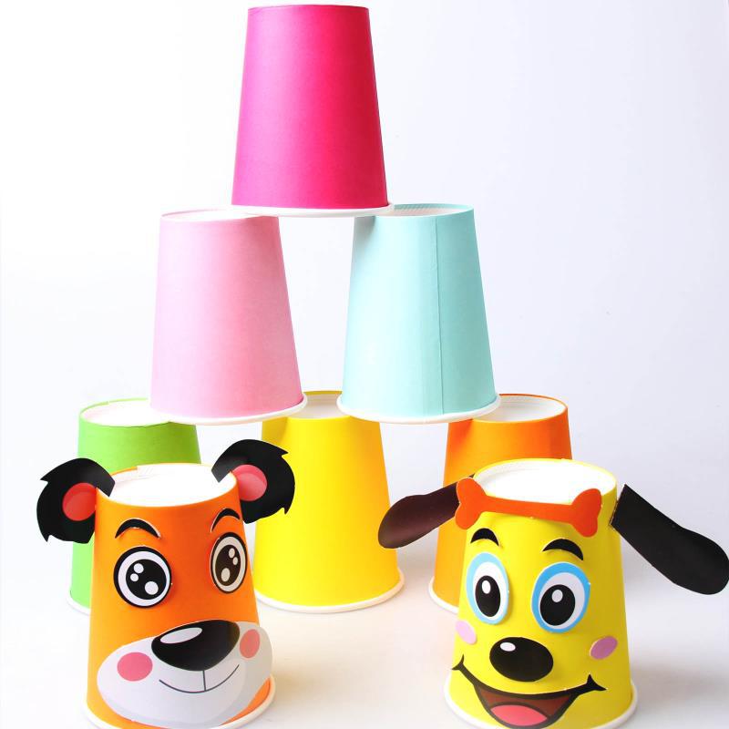 12pcs Children 3D DIY handmade paper cups sticker ... – Grandado
