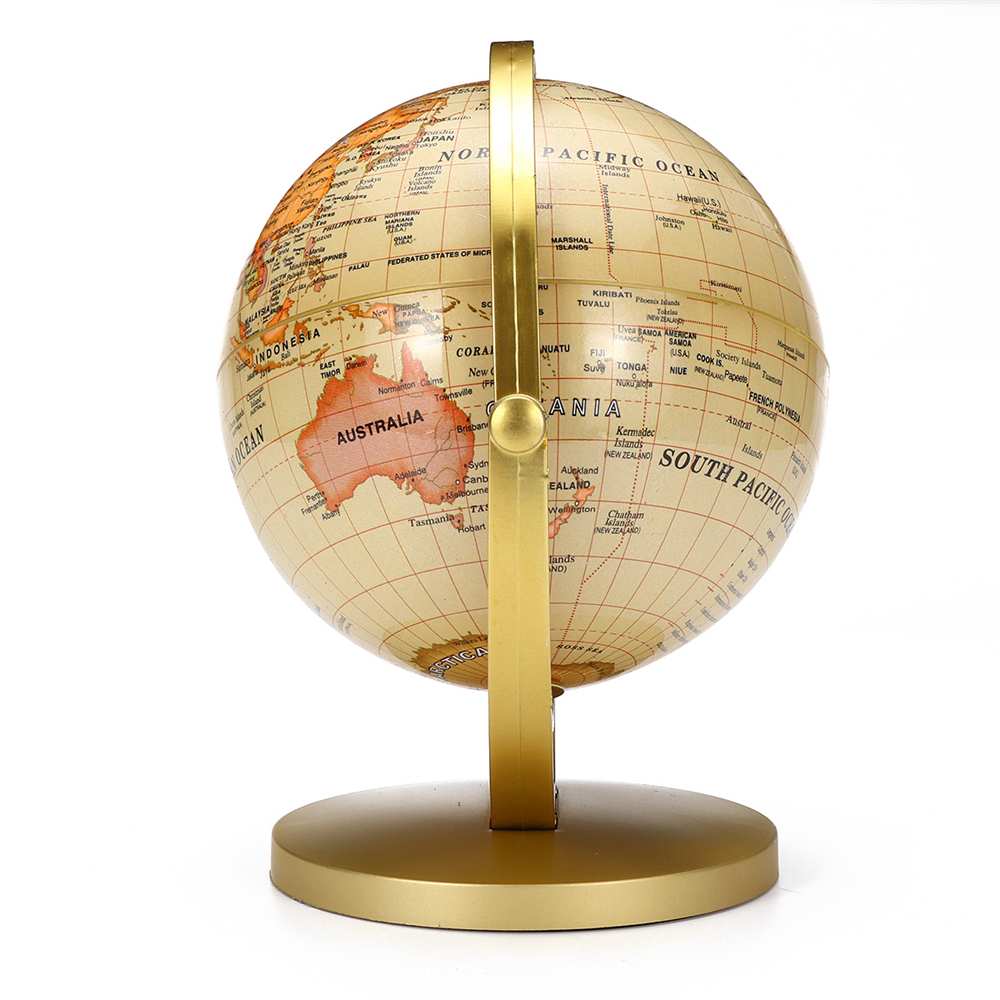 14CM/25CM Gold World Globe Map 360° Rotating With ... – Grandado