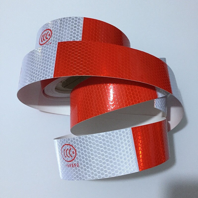 5cm*28M PVC White Add Red Reflective Warning Tape ... – Grandado