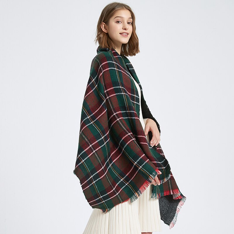 [FEILEDIS] Classic plaid scarf thick soft plaid bi... – Vicedeal