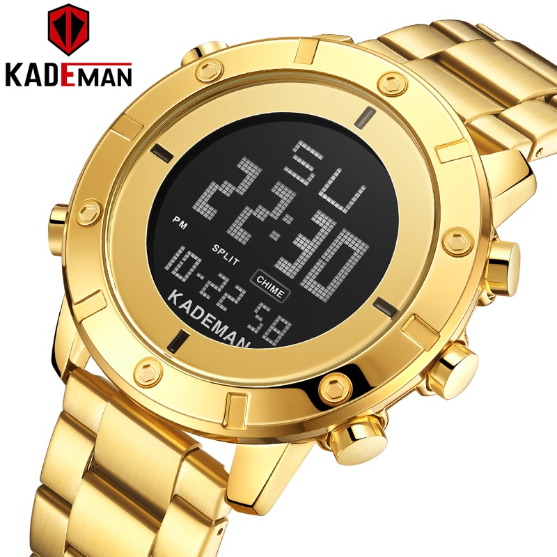 KADEMAN Sport montre hommes en plein air or acier ... – Grandado