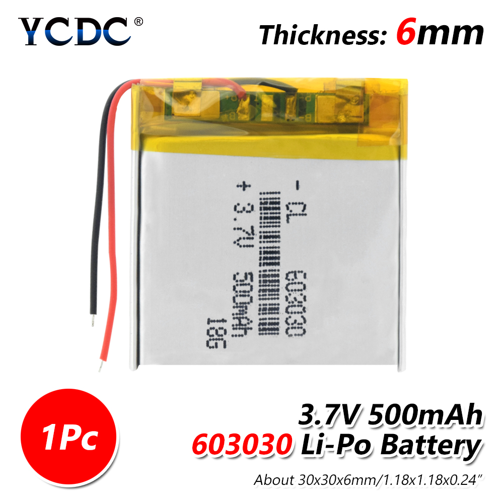 1/2/4 Pieces 3.7 V 603030 500mAh Li Polymer Li-po ... – Vicedeal